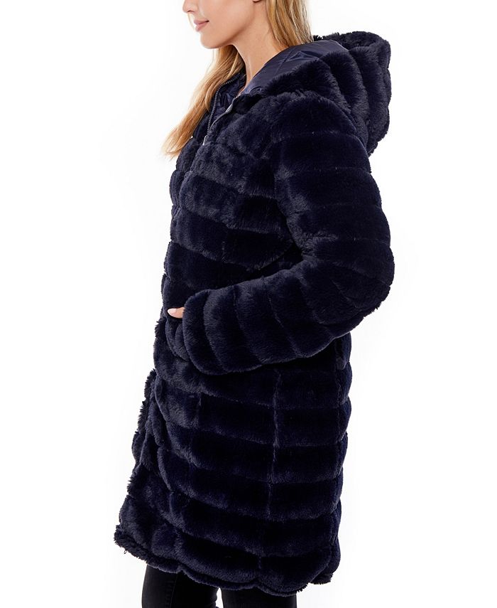 Be Boundless Sphere Reversible Faux Fur/Nylon Coat - Macy's