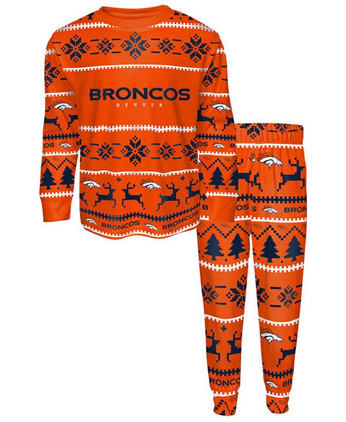 Outerstuff Big Boys Denver Broncos Wordmark Holiday Pajama Set - Macy's