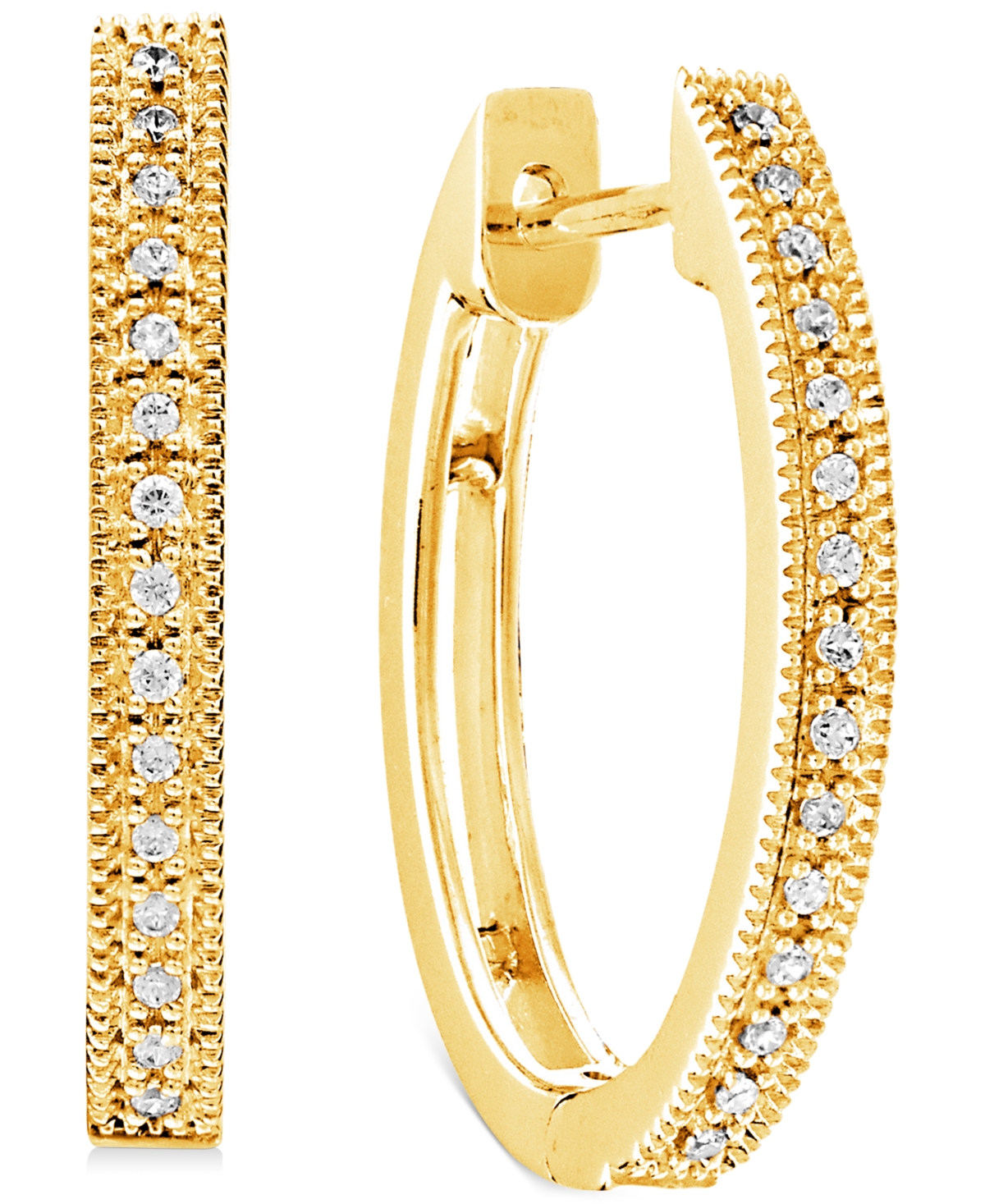 Click here for Diamond Small Migrain Hoop Earrings (1/10 ct. t.w.... prices