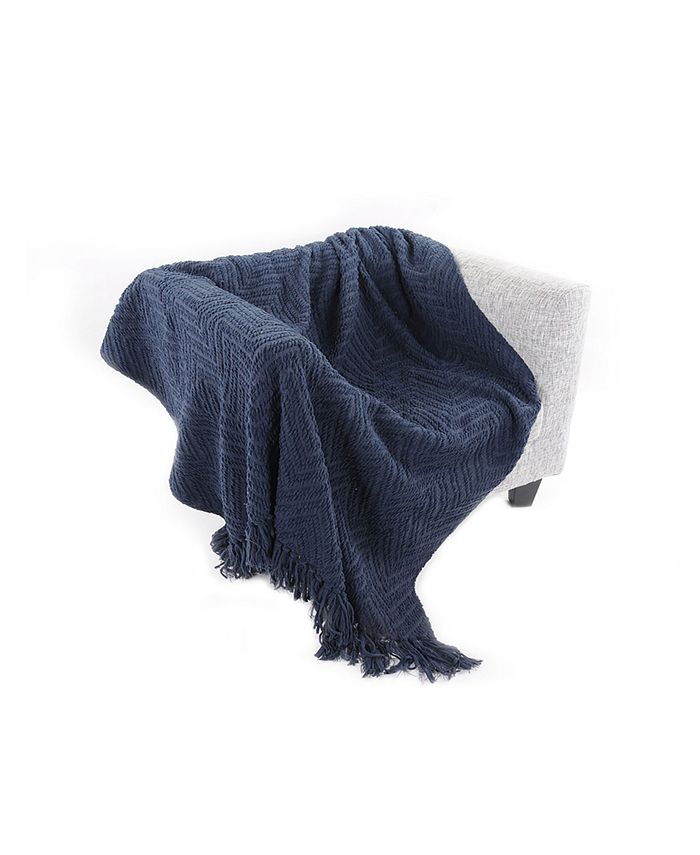Battilo Knit Zig Zag Textured Woven Micro Chenille Throw, Extra Large ...