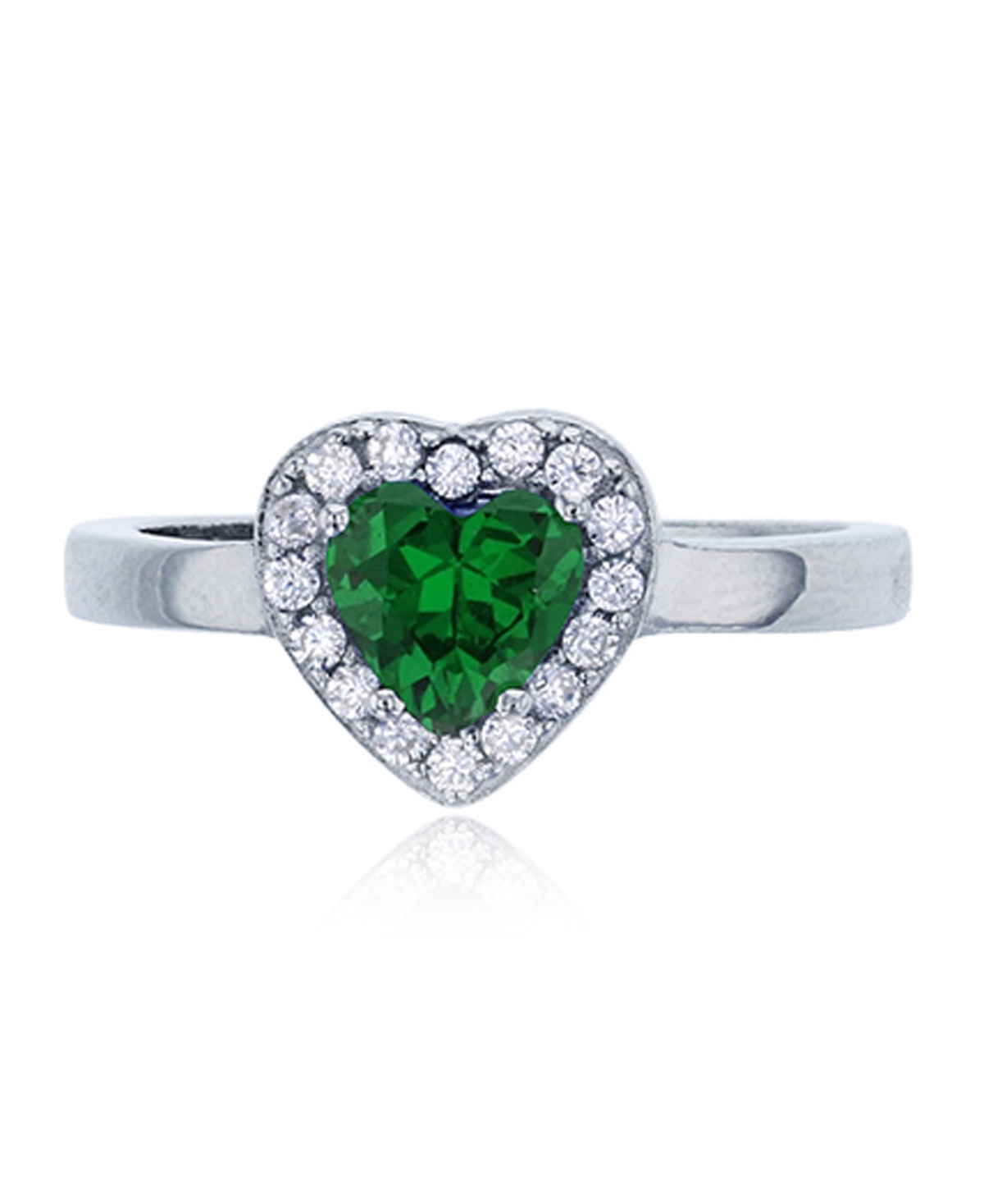 Click here for Red  Green or Purple Heart Cubic Zirconia Halo Rin... prices