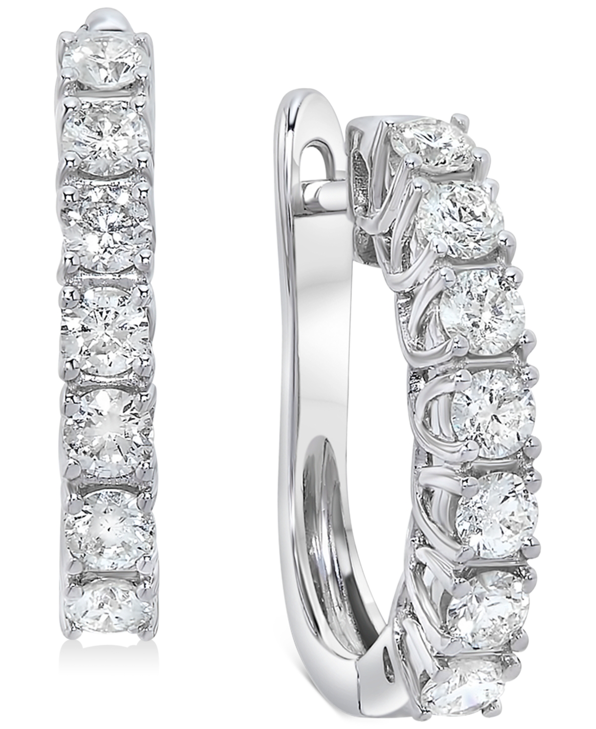 Click here for Diamond Small Huggie Hoop Earrings (1 ct. t.w.) in... prices