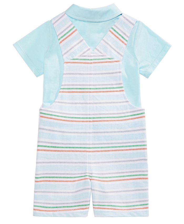 First Impressions Baby Boys 2-Pc. Shirt & Whale Shortalls Set, Created for Macy's - Macy's