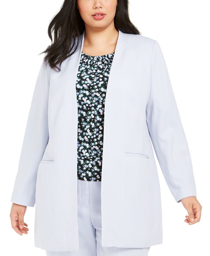 Calvin Klein Plus Size Open-Front Topper Jacket - Macy's
