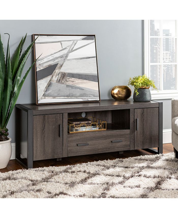 Walker Edison 60" Wood Media TV Stand Storage Console - Macy's