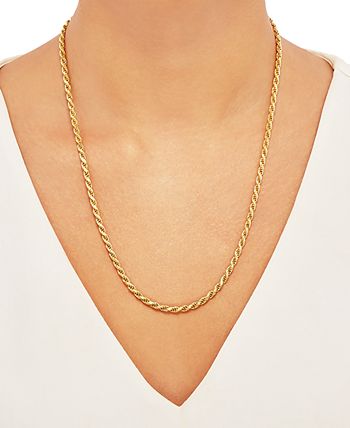 Giani Bernini Rope Link 22" Chain Necklace in 18k Gold-Plated Sterling ...