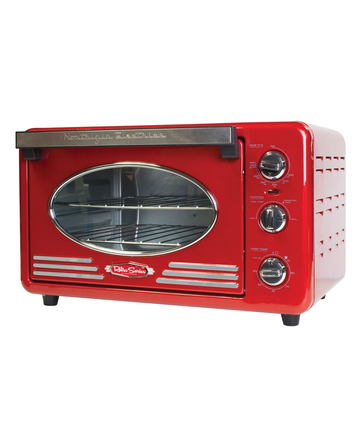 Nostalgia - RTOV2RR Retro 12-Slice Convection Toaster Oven - Retro Red