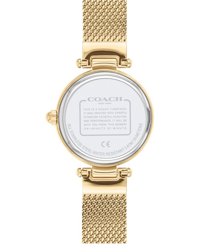 COACH Women's Park Gold-Tone Stainless Steel Mesh Bracelet Watch 26mm ...