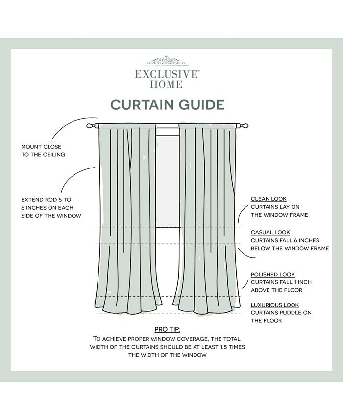 Exclusive Home Hemstitch Sheer Embellished Rod Pocket Top Curtain Panel ...