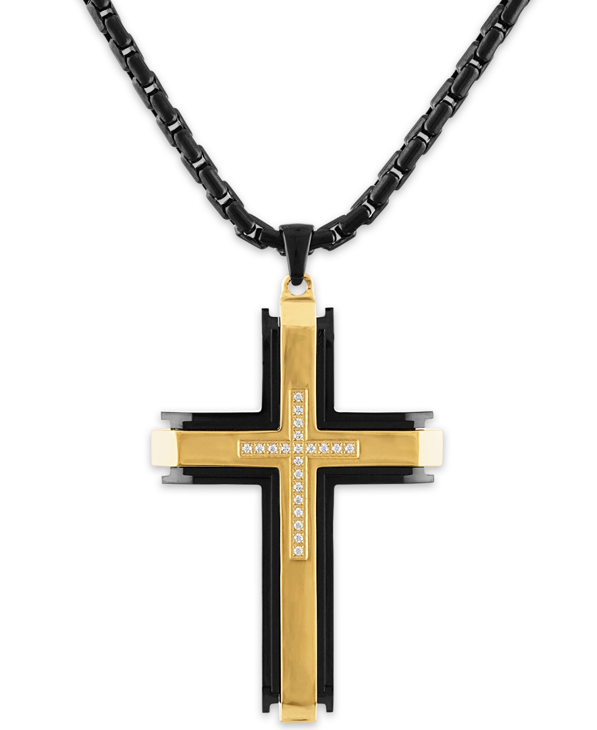 Click here for Mens Diamond (1/10 ct. t.w.) Cross Pendant 22 Chai... prices