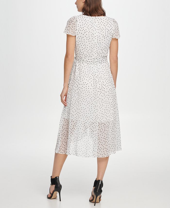 Dkny Flutter Sleeve Sleeve V Neck Wrap Midi Macys