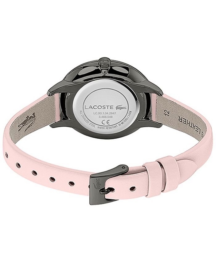 Lacoste Women's Swiss Cannes Urban Pink Leather Strap Watch 34mm - Macy's