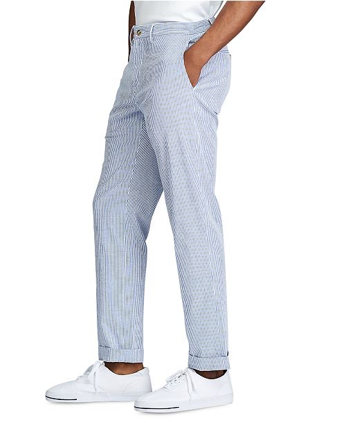 Polo Ralph Lauren Men's Stretch Straight-Fit Seersucker Pants & Reviews - Pants - Men - Macy's