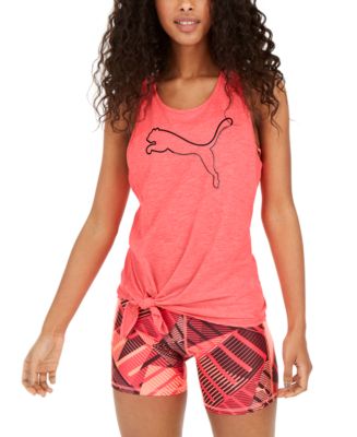 Puma Logo Tie Racerback Tank Top - Macy's