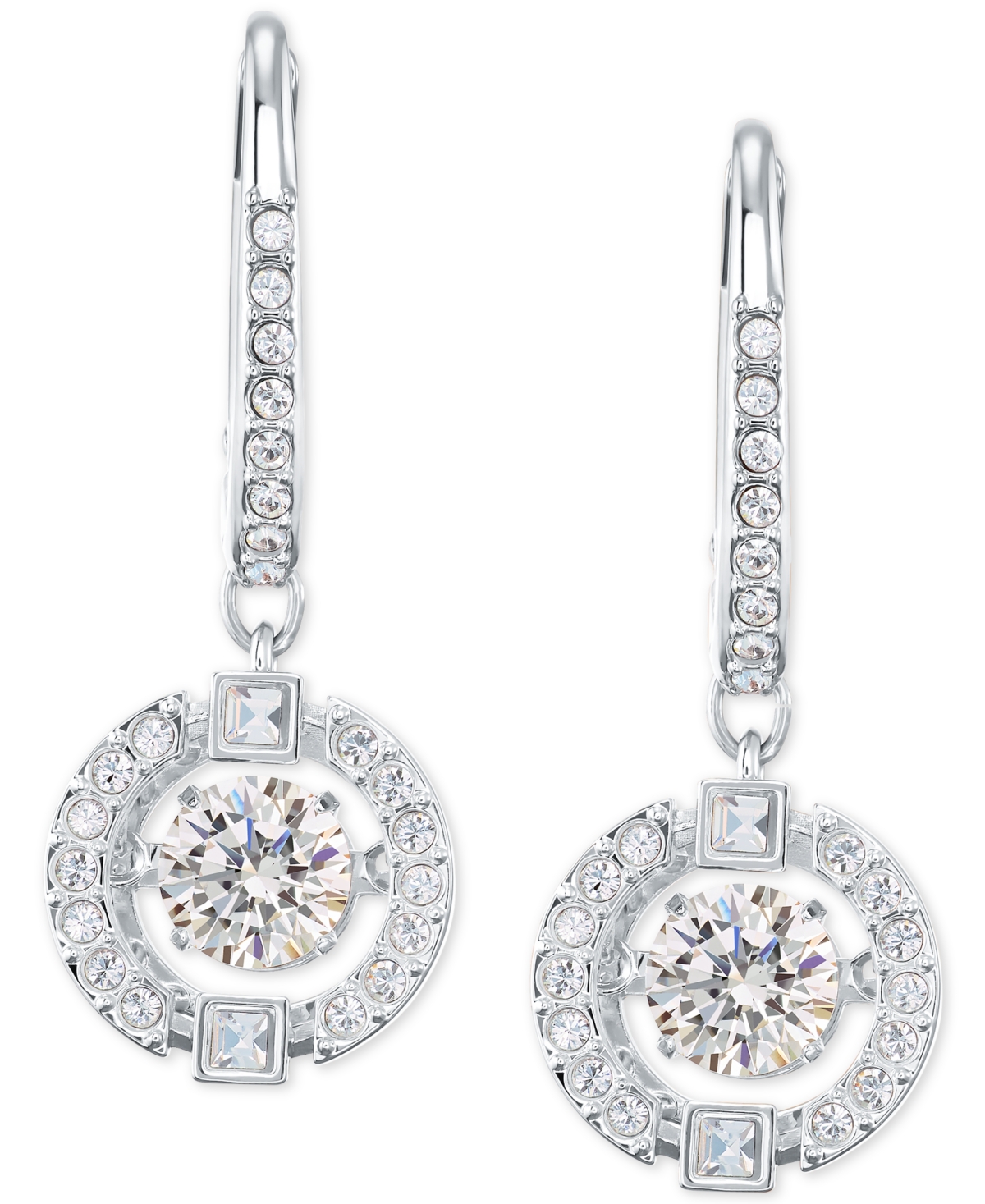 Click here for Swarovski Silver-Tone Caged Crystal Drop Earrings... prices
