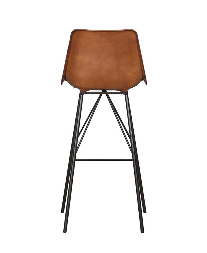 Union Home Bar Stool with Leather Upholstery - Macy's