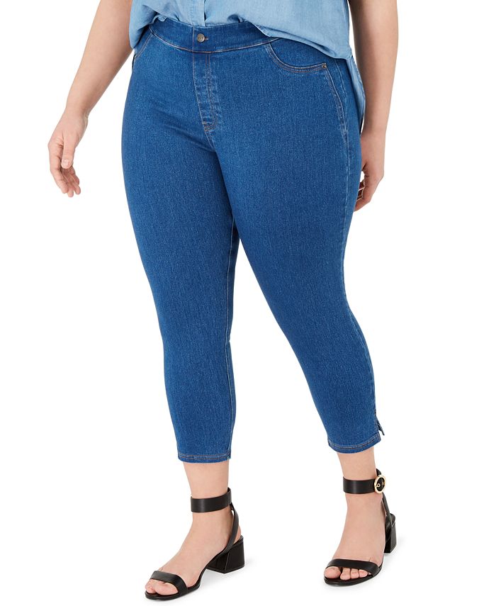 Hue Plus Size Classic Smooth Denim Capris - Macy's