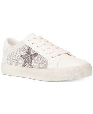 Steve Madden Women's Philip Rhinestone Lace-Up Sneakers - Macy's