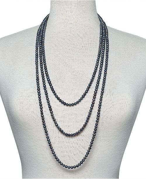 Macys Dyed Black Cultured Freshwater Pearl 5mm 100 Endless Strand