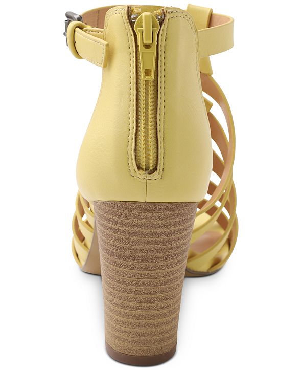 XOXO Baxter Strappy Block-Heel Sandals & Reviews - Heels & Pumps ...