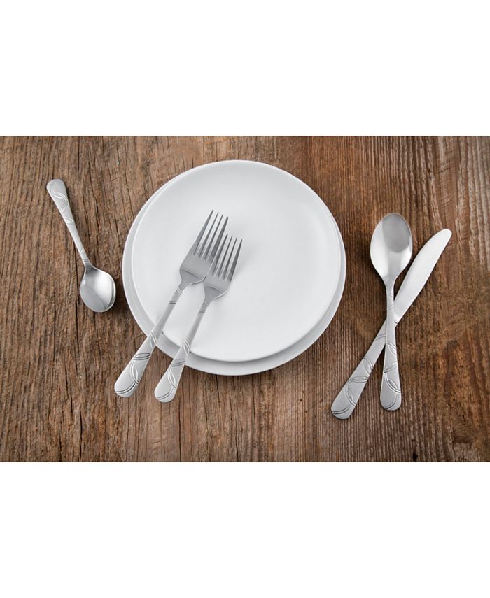 Cambridge Silversmiths Felicity Sand 20-Piece Flatware Set, Service for ...