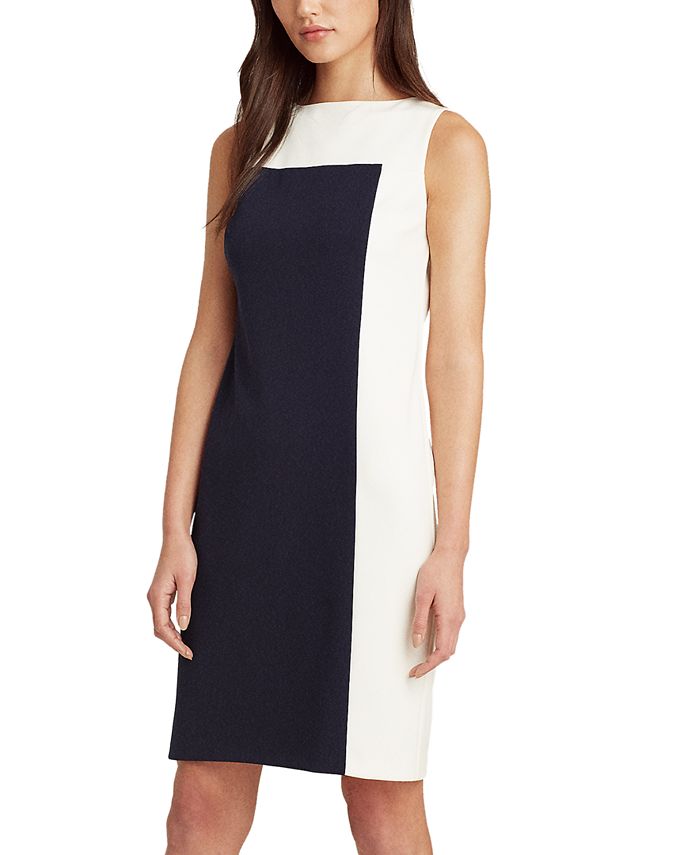 Lauren Ralph Lauren Two-Tone Jersey Dress - Macy's