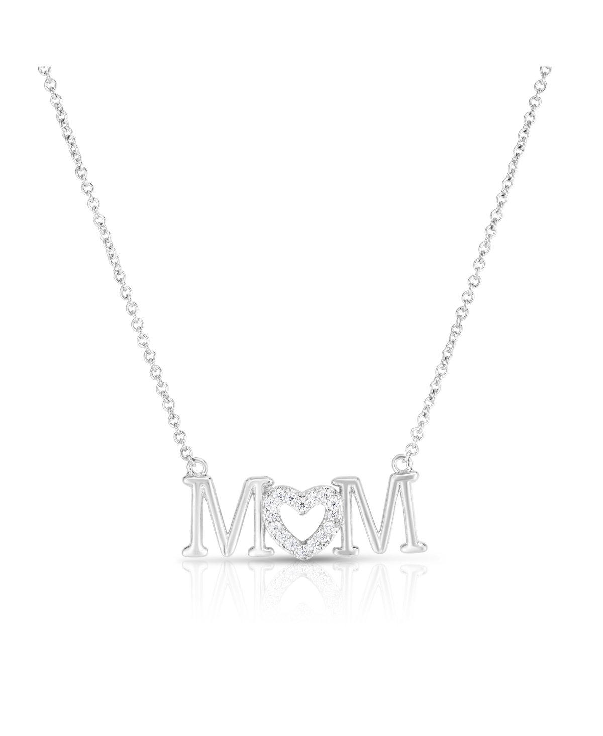 Click here for Cubic Zirconia Mom Pendant In Silver Plate - Silve... prices