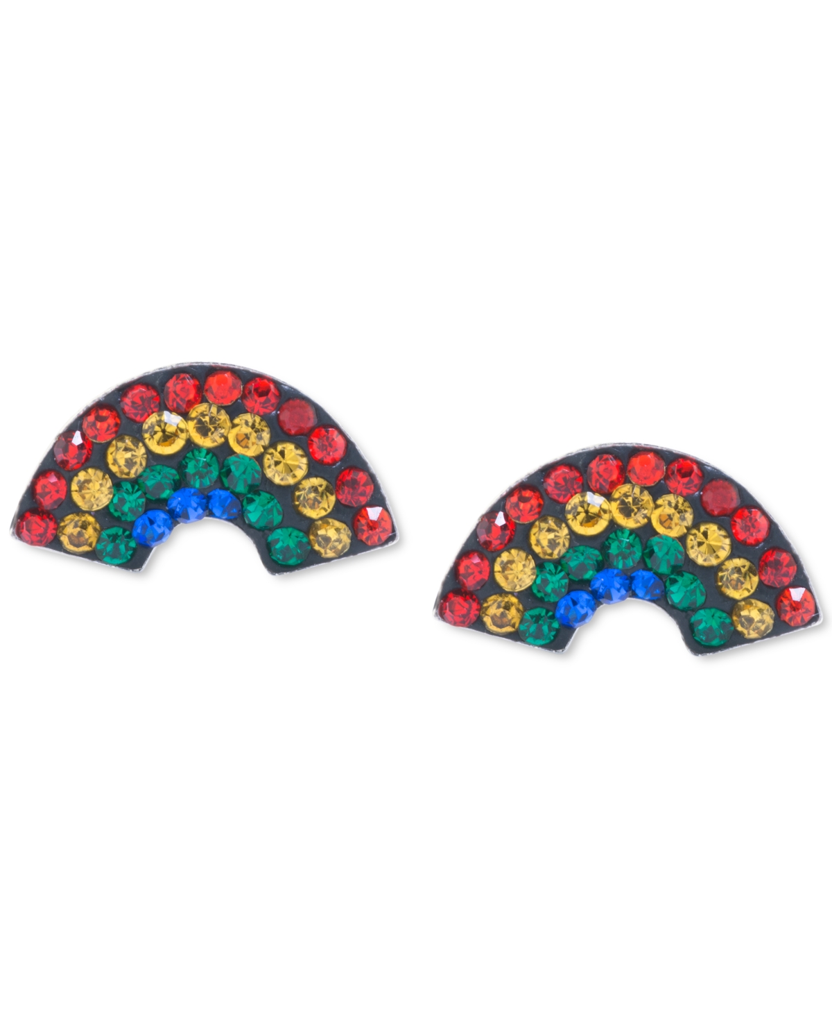 Click here for Multicolor Pave Rainbow Stud Earrings in Sterling... prices