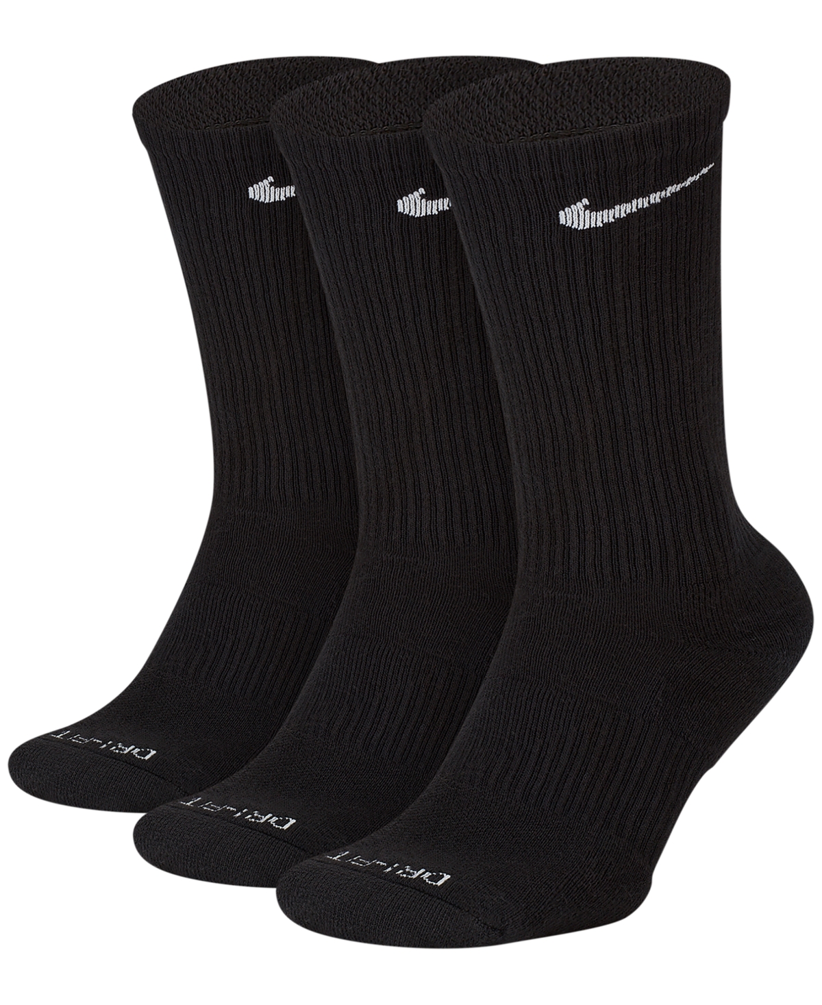 Nike Unisex Everyday Plus Cushioned Training Crew Socks 3 Pairs - Black