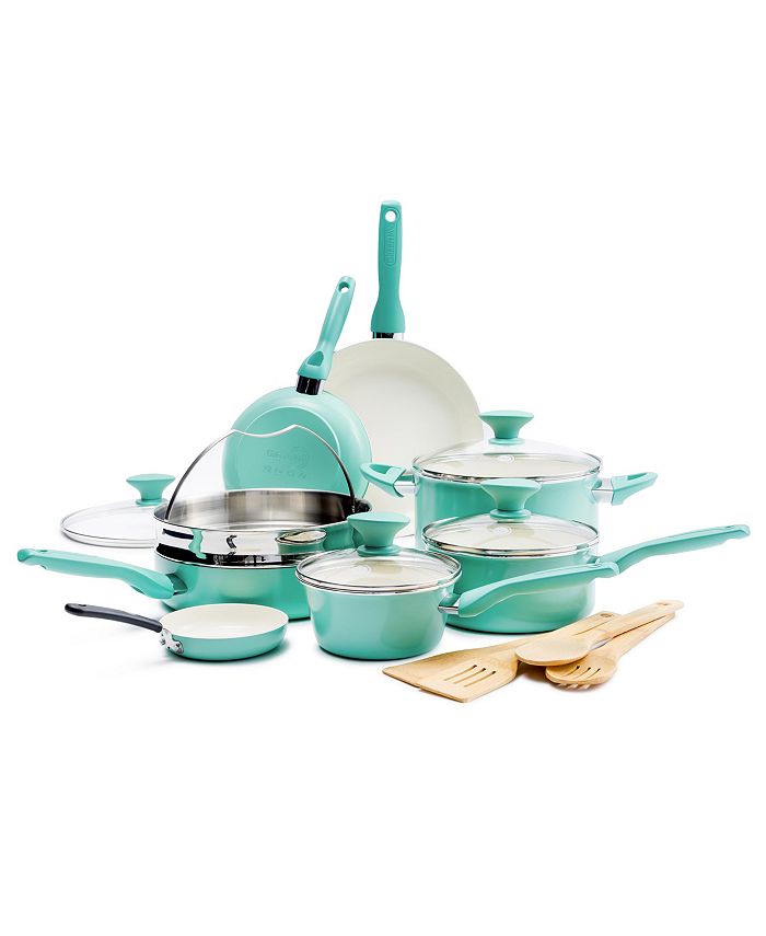 GreenPan Rio Ceramic Nonstick Cookware Set, 16 Piece - Macy's