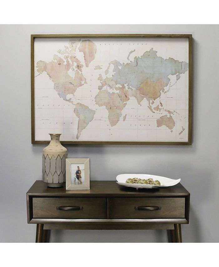 Stratton Home Décor Stratton Home Decor Watercolor World Map Print Wall ...
