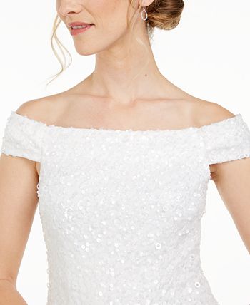 Adrianna Papell Sequined Off-The-Shoulder Top - Macy's