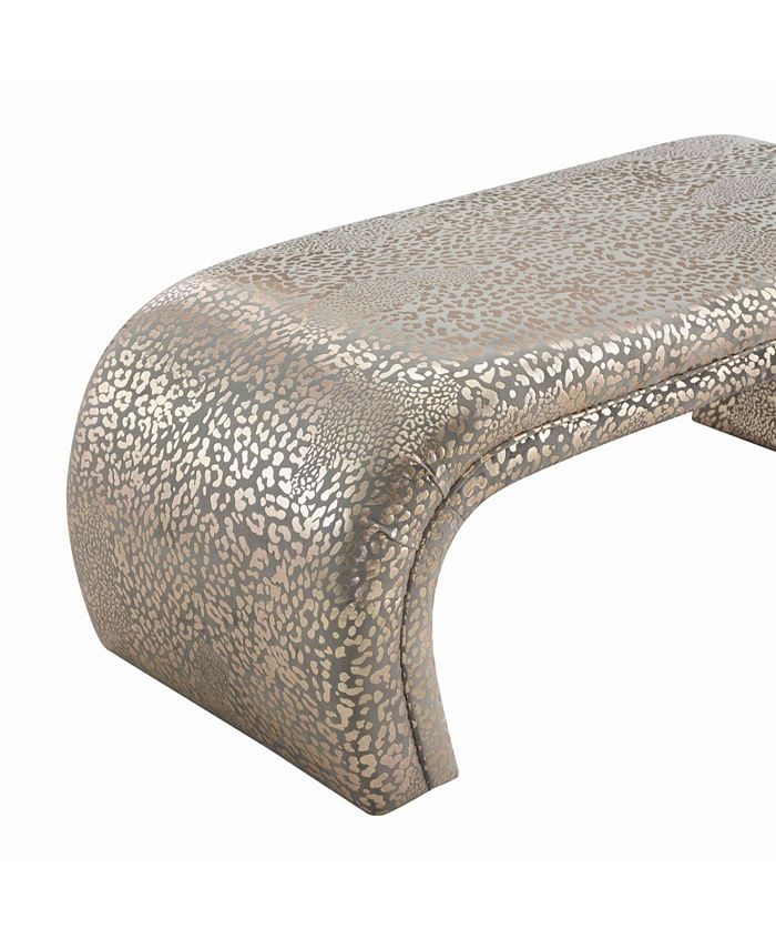 TOV Furniture Kenya Gilded Leopard Bench - Macy's
