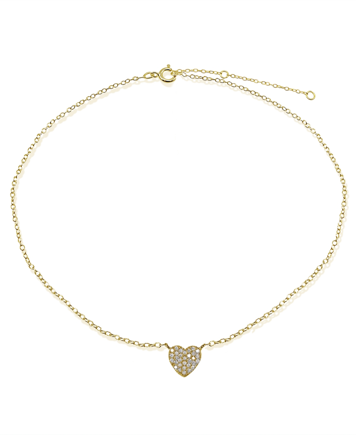 Click here for Cubic Zirconia Pave Heart Ankle Bracelet in 18K Go... prices