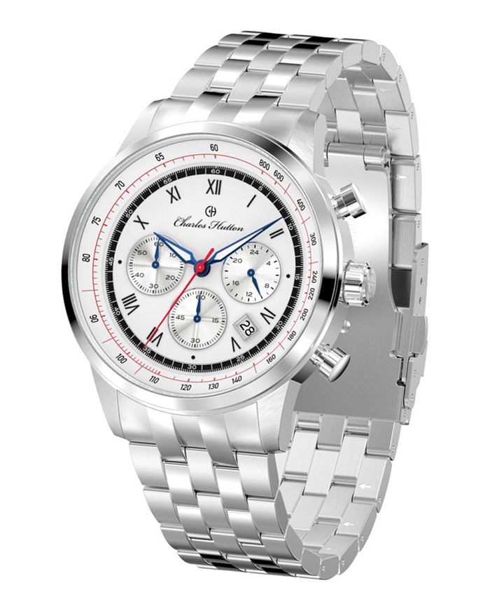 Charles Hutton Men's Duke Chronograph Silver Stainless Steel Strap ...