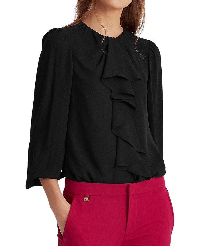 Lauren Ralph Lauren Ruffle-Trim Blouse - Macy's