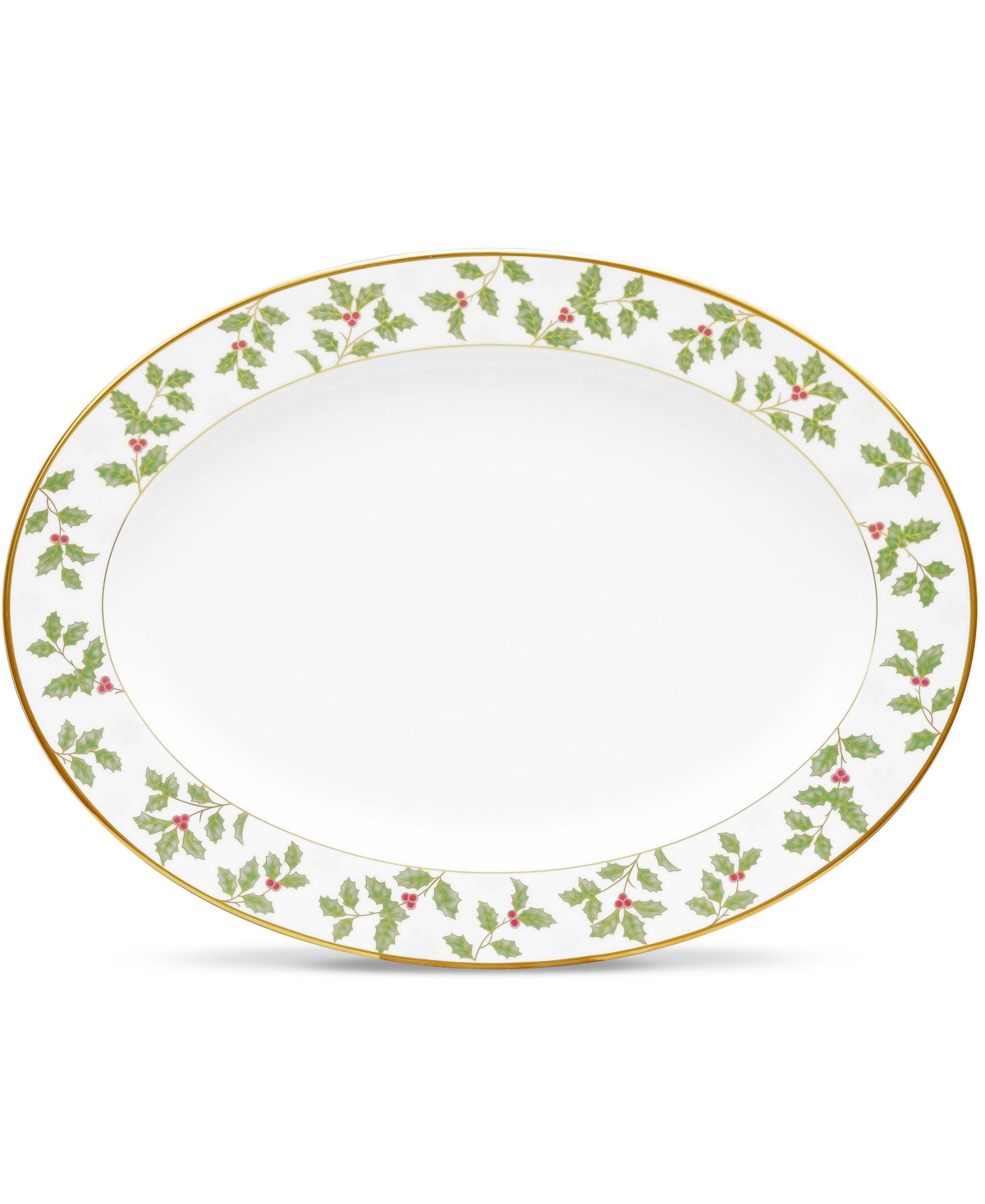 Click here for Noritake Holly & Berry Gold Oval Platter - Green prices