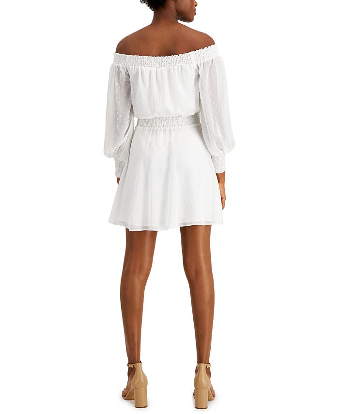 LEYDEN Off-The-Shoulder Mini Dress & Reviews - Dresses - Juniors - Macy's