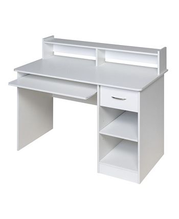OneSpace Essential Computer Desk, Hutch with Pull-Out Keyboard - Macy's