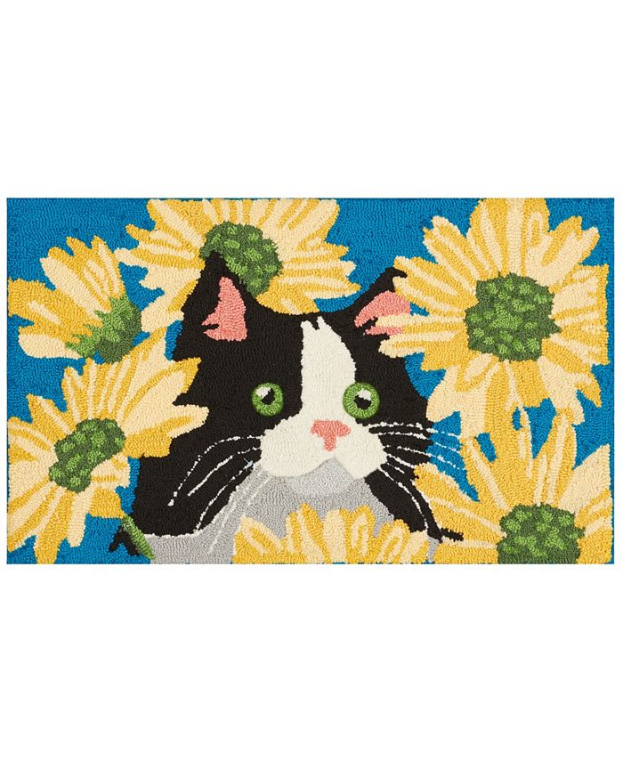 Nourison Hand Hooked Sunflower Cat 18"x 30" Accent Rug - Macy's