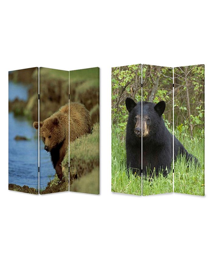 Screen Gems Double sided with different Design 3 Panel 6' Bear Screen ...