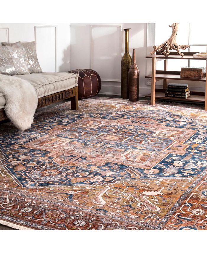 nuLoom Mystic Ehtel Medallion Fringe Rust 3' x 5' Area Rug - Macy's