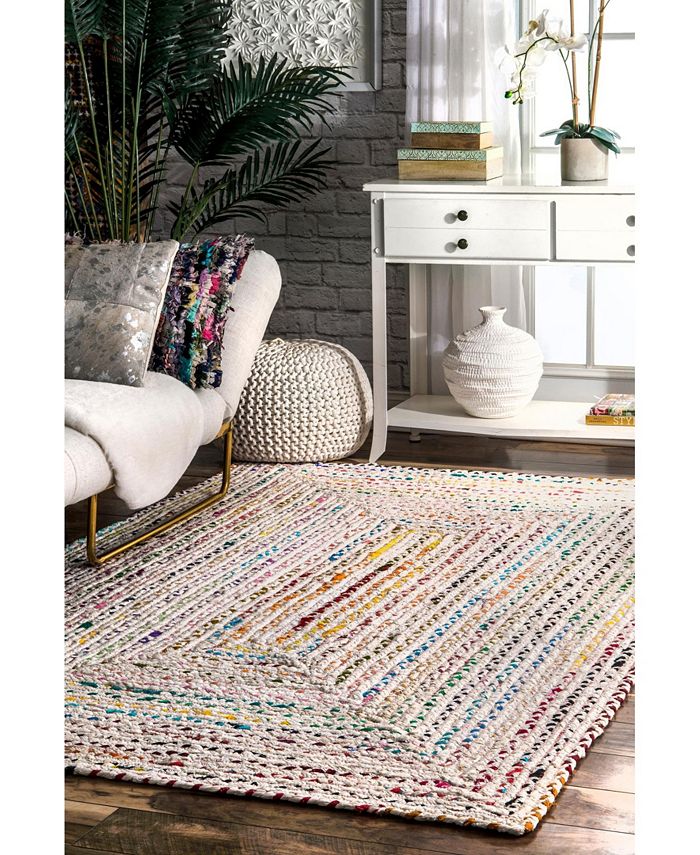nuLoom Nomad Hand Braided Tammara Cotton Ivory 6' x 9' Area Rug - Macy's
