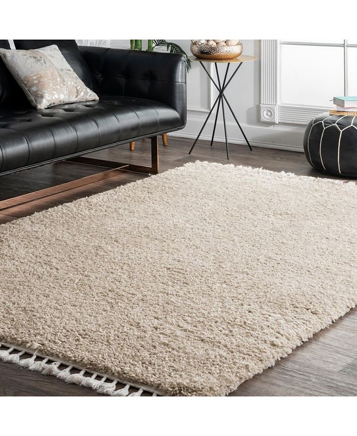 nuLoom Belleza Plush Neva Beige 7'10" x 10'10" Area Rug - Macy's