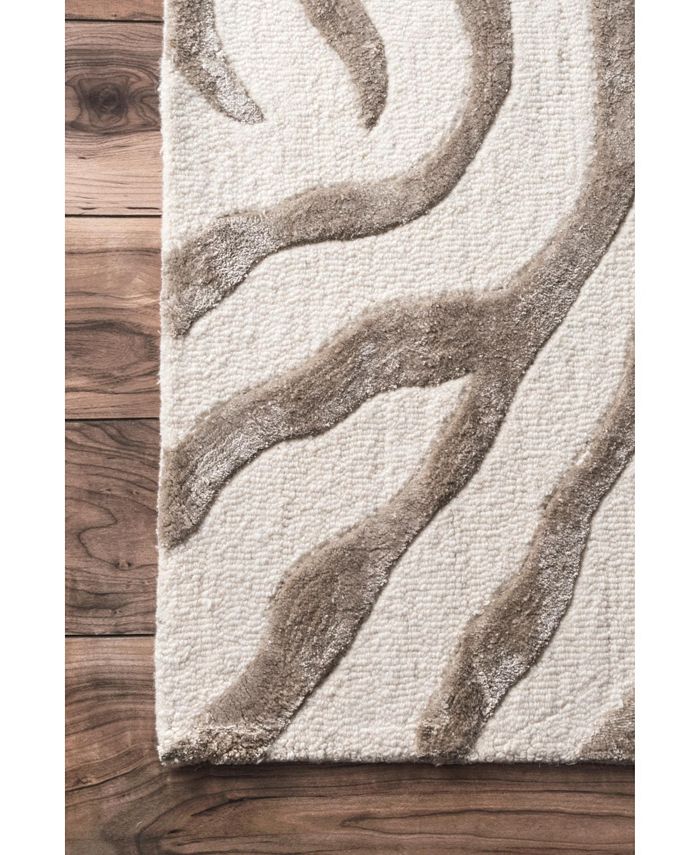 nuLoom Feral Hand Tufted Plush Zebra Gray 2' x 3' Area Rug - Macy's