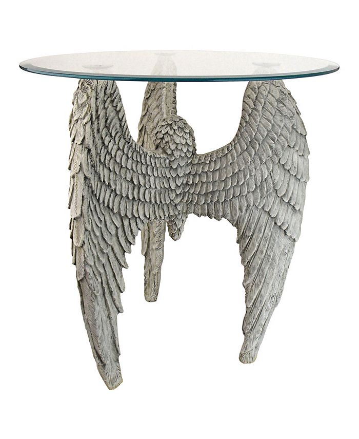 Design Toscano Angel Wings at our Feet Glass-Topped Sculptural Table ...
