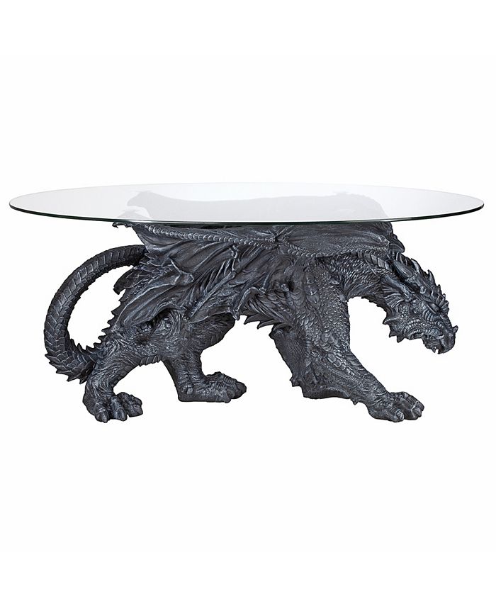 Design Toscano Warwickshire Dragon Glass-Topped Coffee Table - Macy's