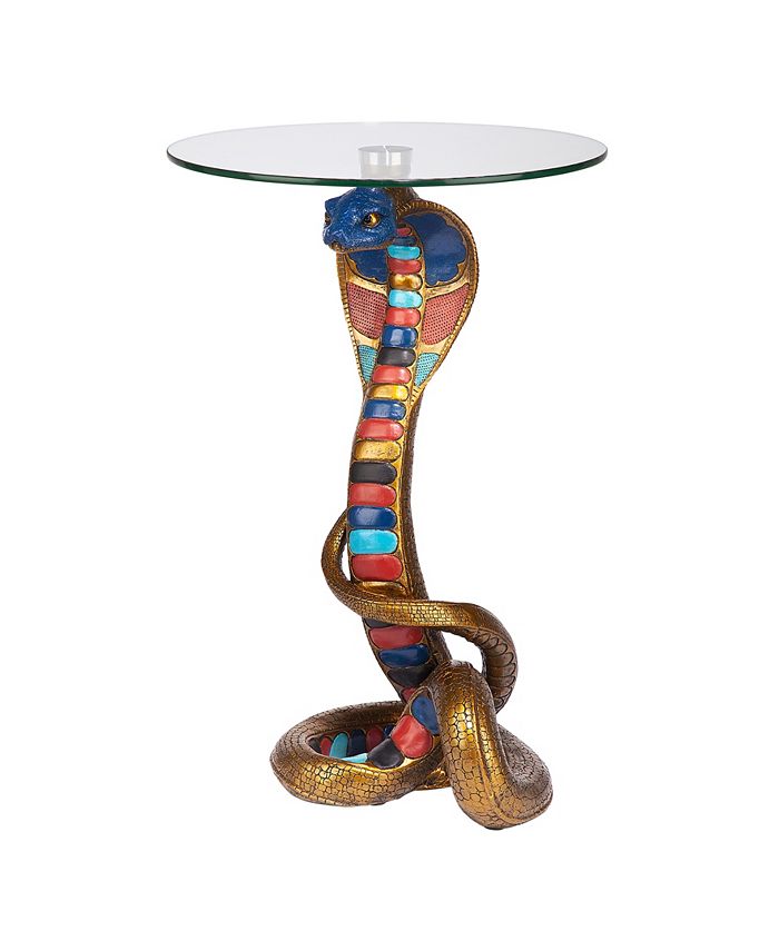 Design Toscano Renenutet Egyptian Cobra Goddess Glass-Topped Table - Macy's