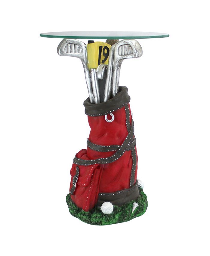 Design Toscano on Par Golf Bag Sculptural Glass-Topped Table - Macy's