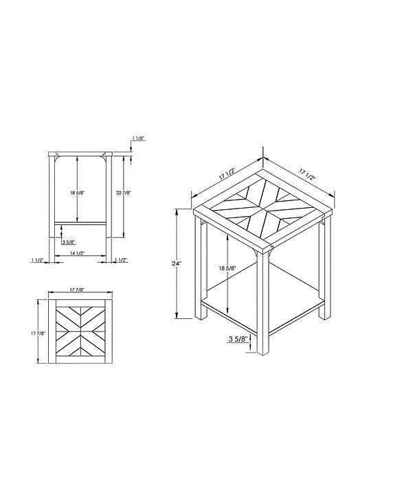 Walker Edison Wood Side Table & Reviews - Furniture - Macy's